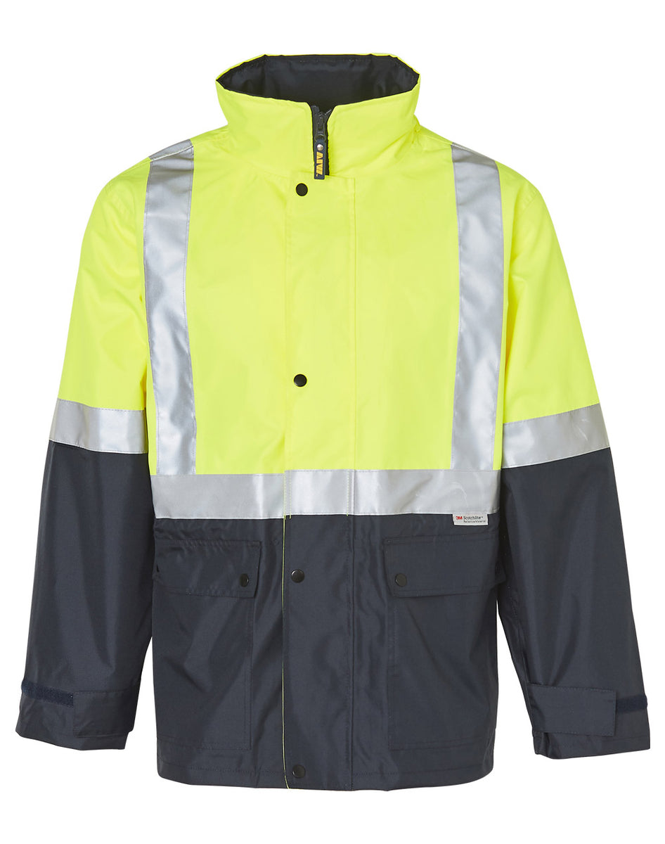SW18A - Hi-Vis Two Tone Rain Proof Safety Jacket With Mesh Lining and ...